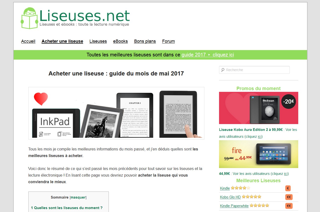 Liseuses.net : tout sur la lecture numérique - Liseuses